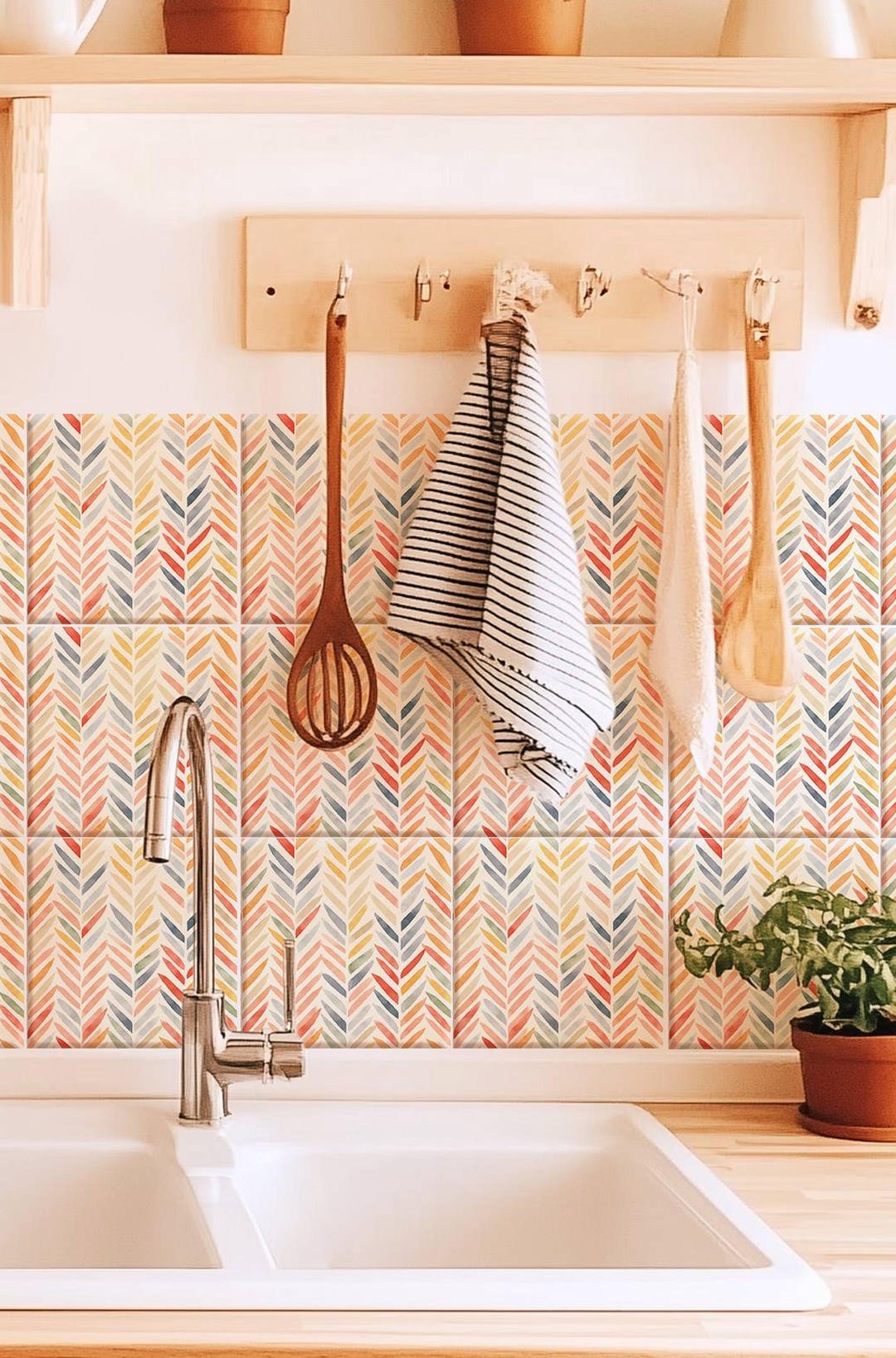 Harringbone Peel & Stick Tile Sticker,kitchen Bathroom Backsplash ...
