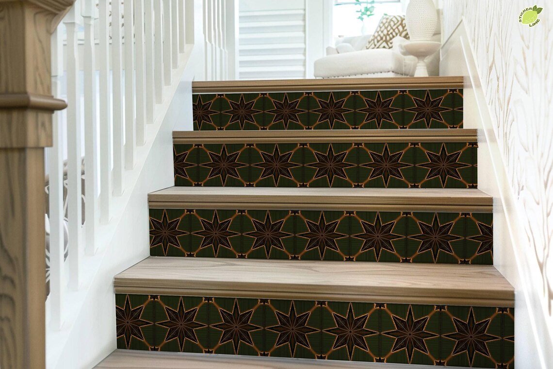 Boho Star Tile Pattern,stair Riser Stickers,peel and Stick Stair Riser ...
