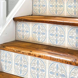 Chic Fleur Pattern,stair Riser Stickers,peel and Stick Stair Riser ...