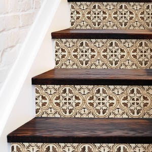 Moroccan Tile Pattern, Stair Riser Stickers, Peel and Stick Stair Riser ...