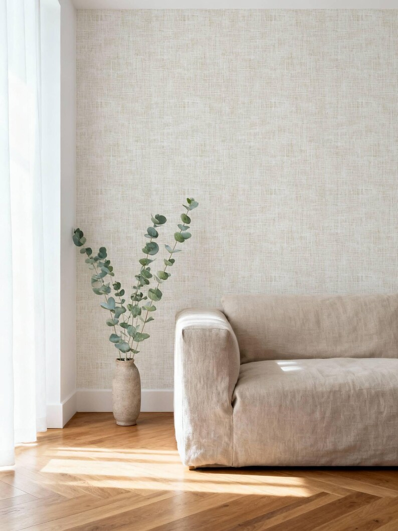 Linen Soft Wheat Peel & Stick Wallpaper – Self Adhesive, Repositionable ...