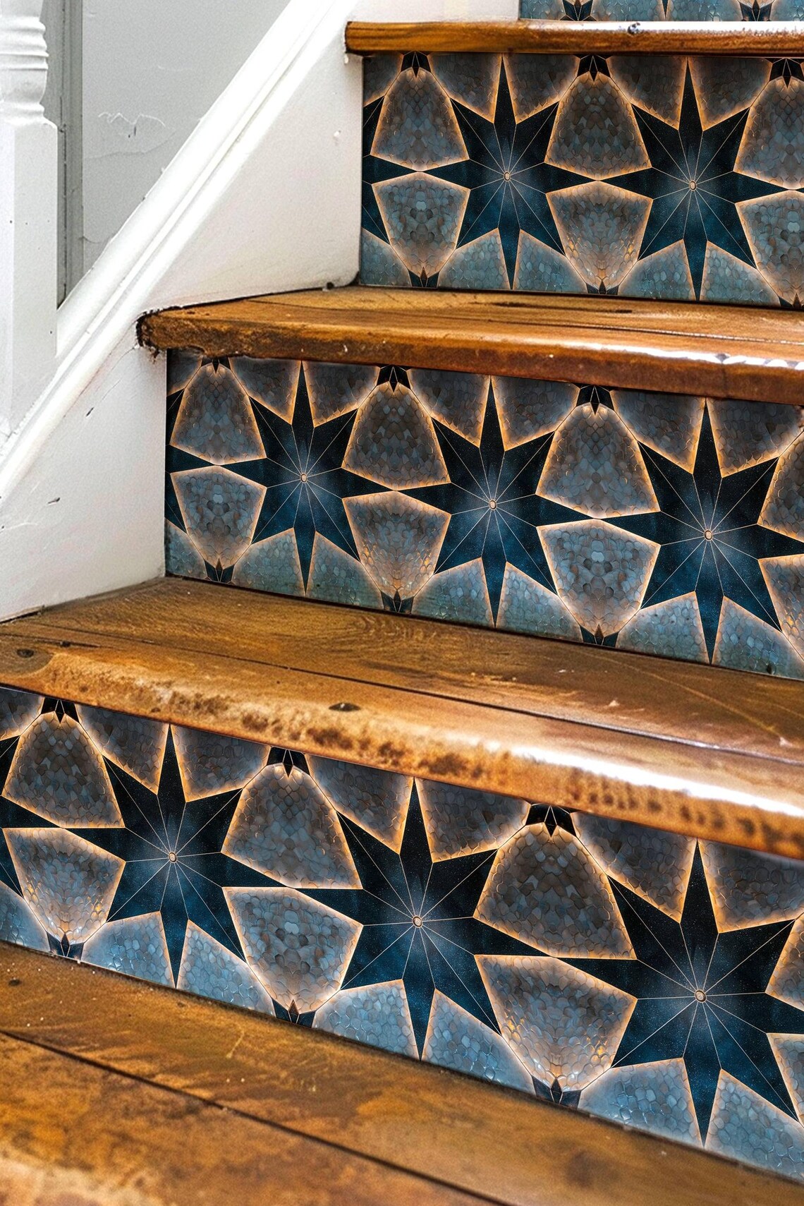 Boho Star Tile Pattern,stair Riser Stickers,peel and Stick Stair Riser ...