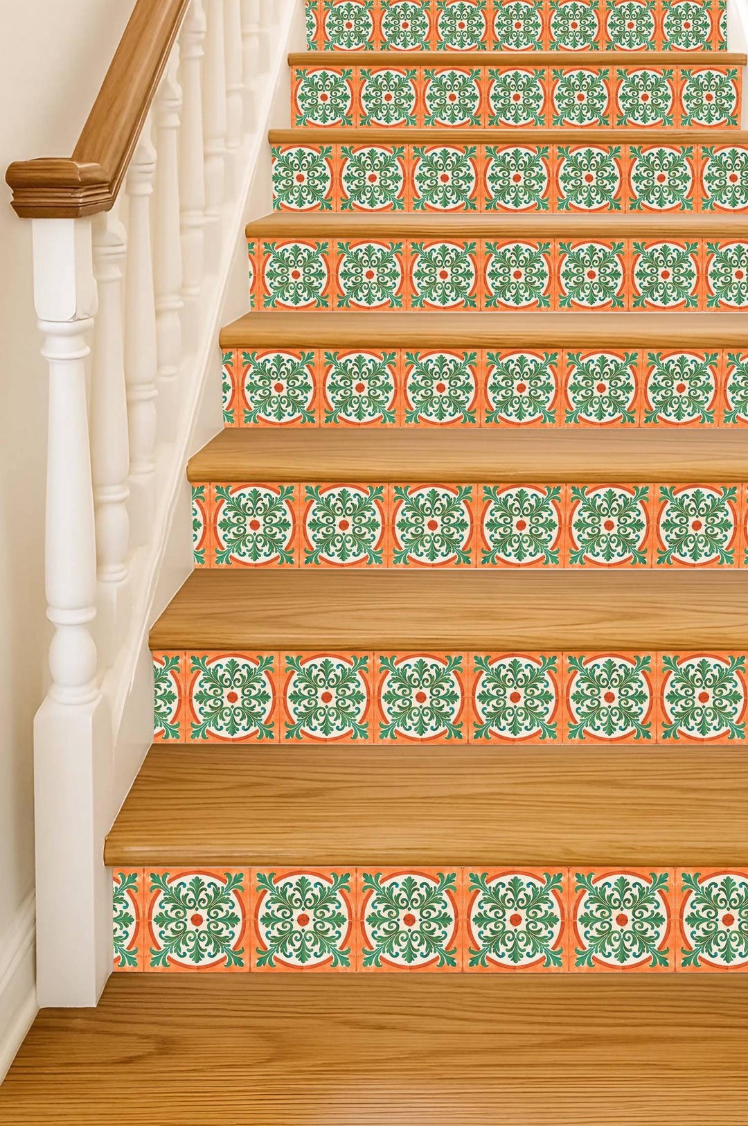 Rococo Acanthus Pattern,stair Riser Stickers,peel and Stick Stair Riser ...