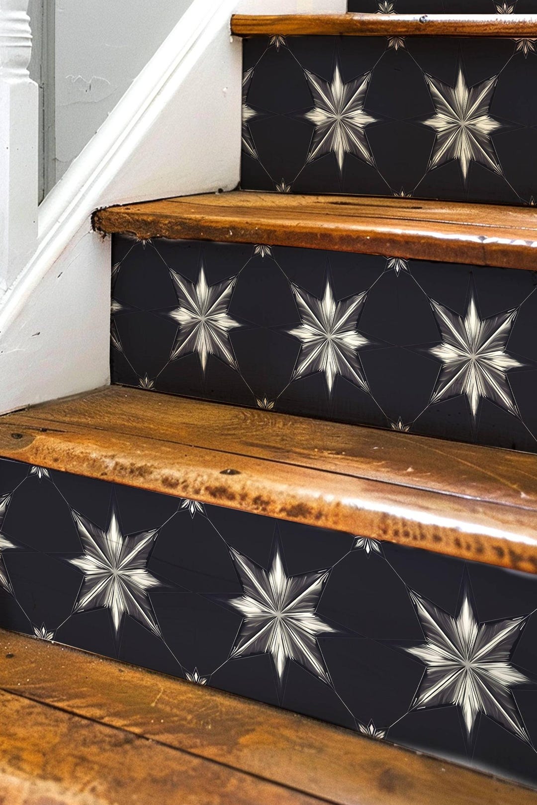 Boho Star Tile Pattern,stair Riser Stickers,peel and Stick Stair Riser ...