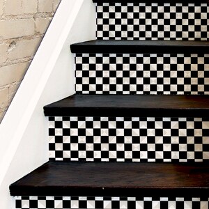 Checkerboard Tile Flooring Pattern,stair Riser Stickers,peel and Stick ...