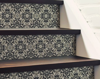 Boho Star Tile Stair Sticker, Peel and Stick Stair Riser, Vinyl Strip ...