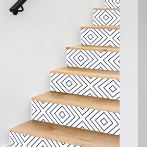 Athens Tile Wall Blue Stair Riser Self Adhesive Vinyl Stickers,peel ...