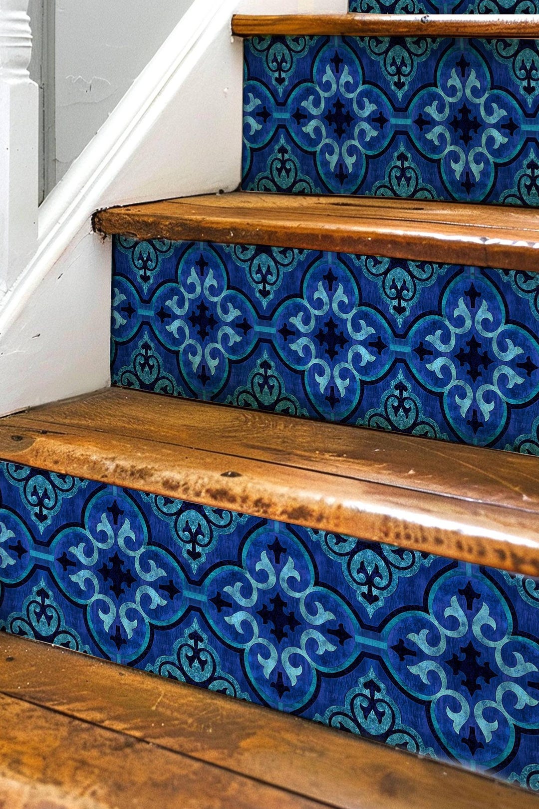 Moroccan Tile Pattern,stair Riser Stickers,peel and Stick Stair Riser ...