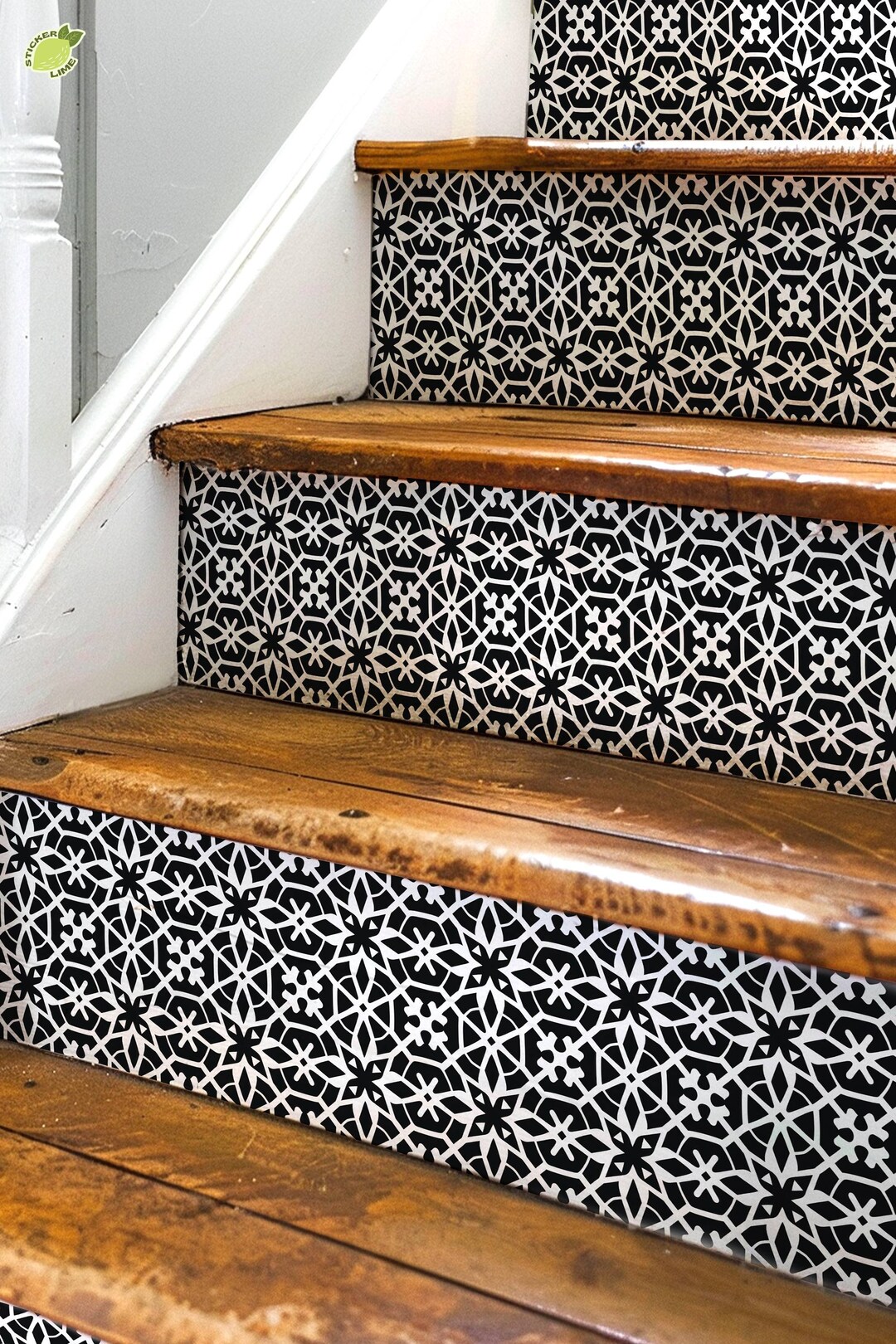Moroccan Tile Pattern,stair Riser Stickers,peel and Stick Stair Riser ...