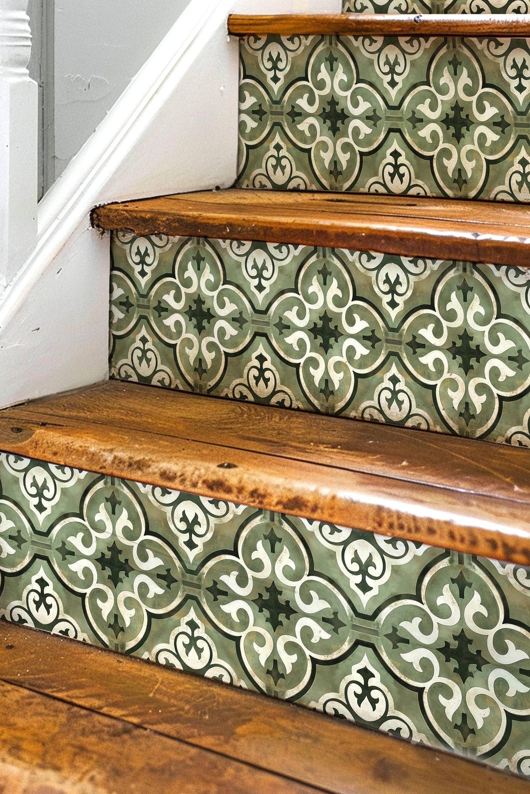 Moroccan Tile Pattern,stair Riser Stickers,peel and Stick Stair Riser ...