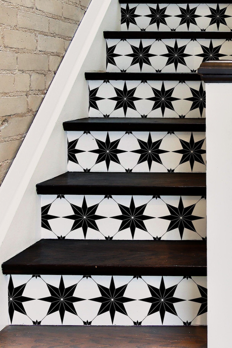 Boho Star Tile Stair Sticker Peel and Stick Stair Riser - Etsy