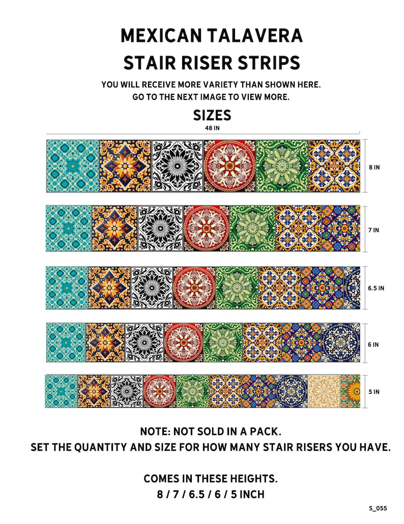 Mexican Talavera Tile Stair Riser Self Adhesive Vinyl Stickers,peel ...