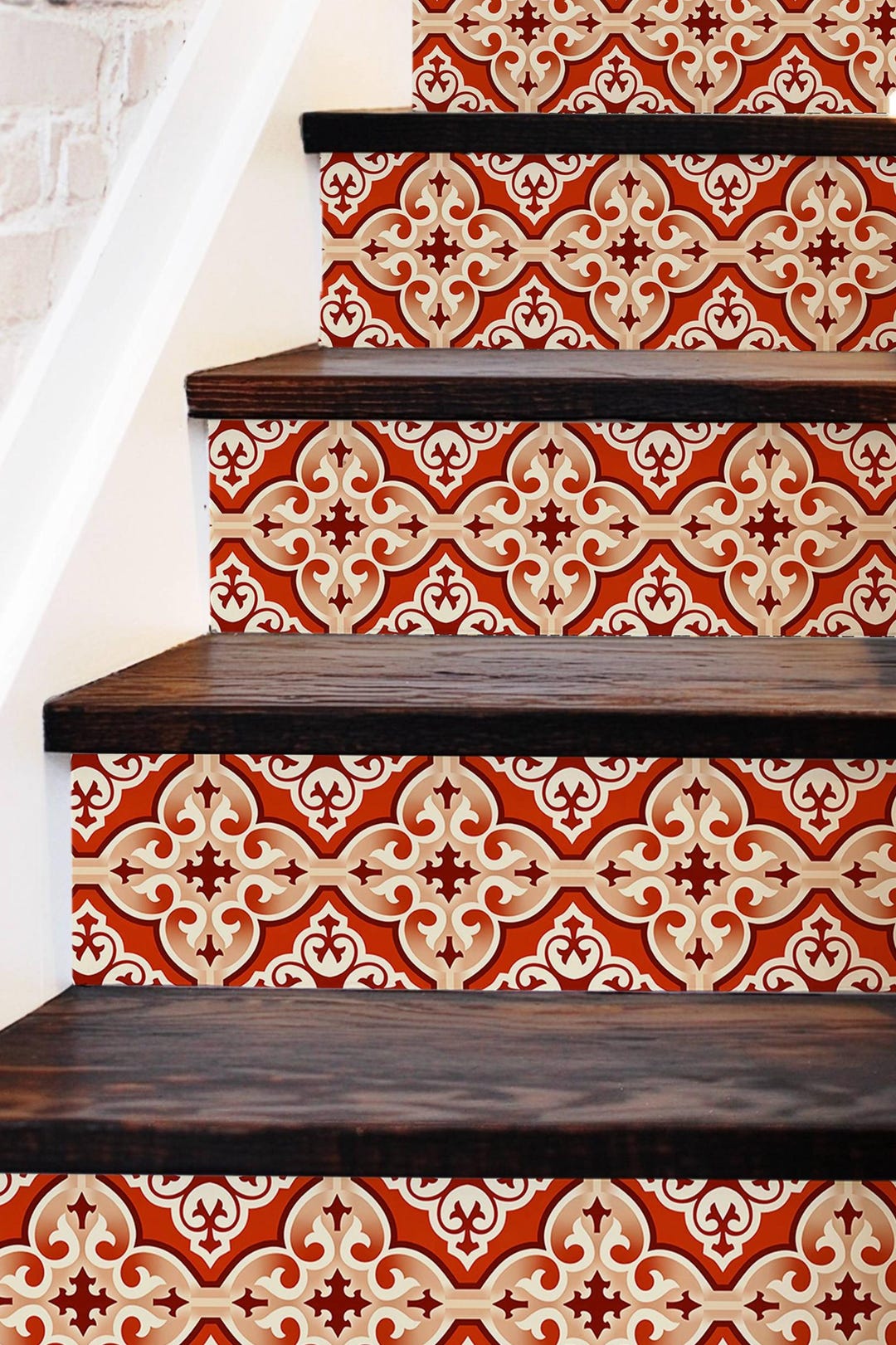 Moroccan Tile Pattern,stair Riser Stickers,peel and Stick Stair Riser ...