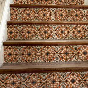 Moroccan Tile Pattern,stair Riser Stickers,peel and Stick Stair Riser ...