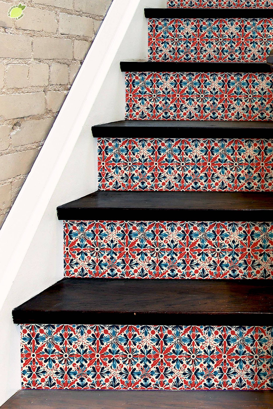 Mexican Talavera Tile Pattern,stair Riser Stickers,peel and Stick Stair ...
