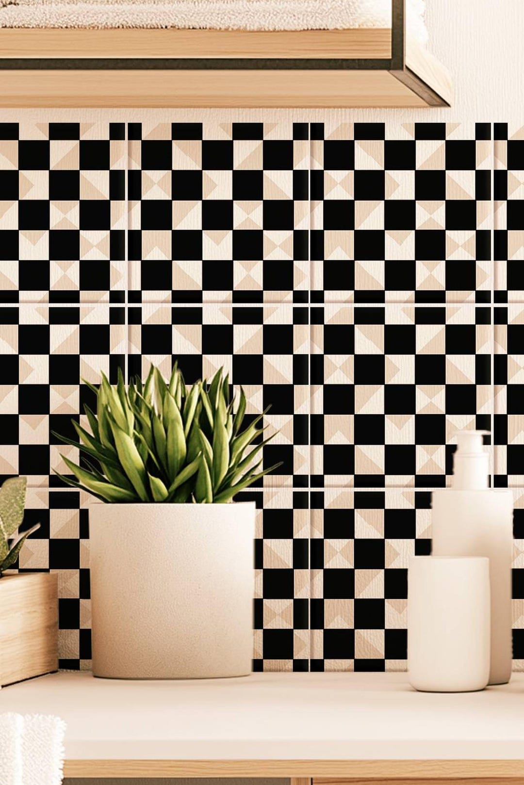 Checkerboard Tile Flooring Peel & Stick Tile Sticker,kitchen Bathroom ...