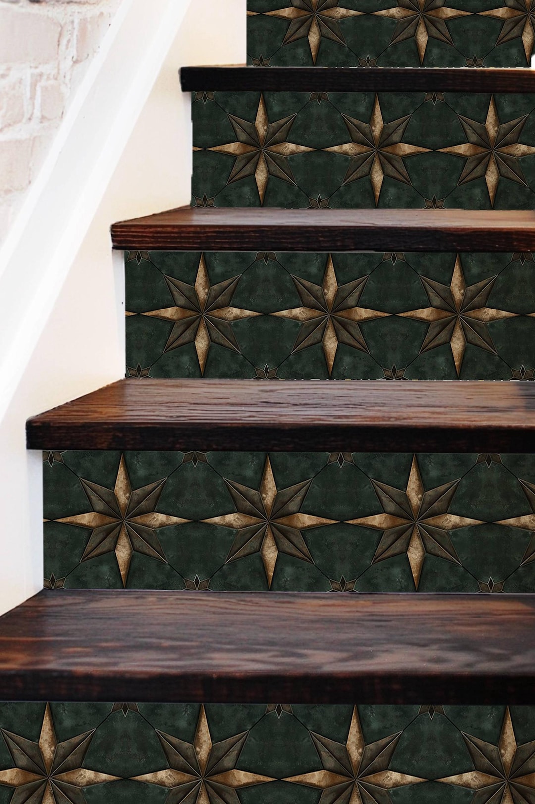 Boho Star Tile Pattern,stair Riser Stickers,peel and Stick Stair Riser ...