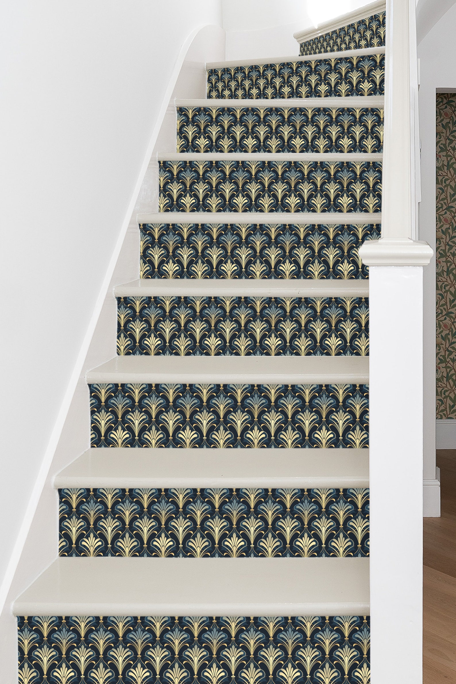 Art Deco Pattern,stair Riser Stickers,peel and Stick Stair Riser,vinyl ...