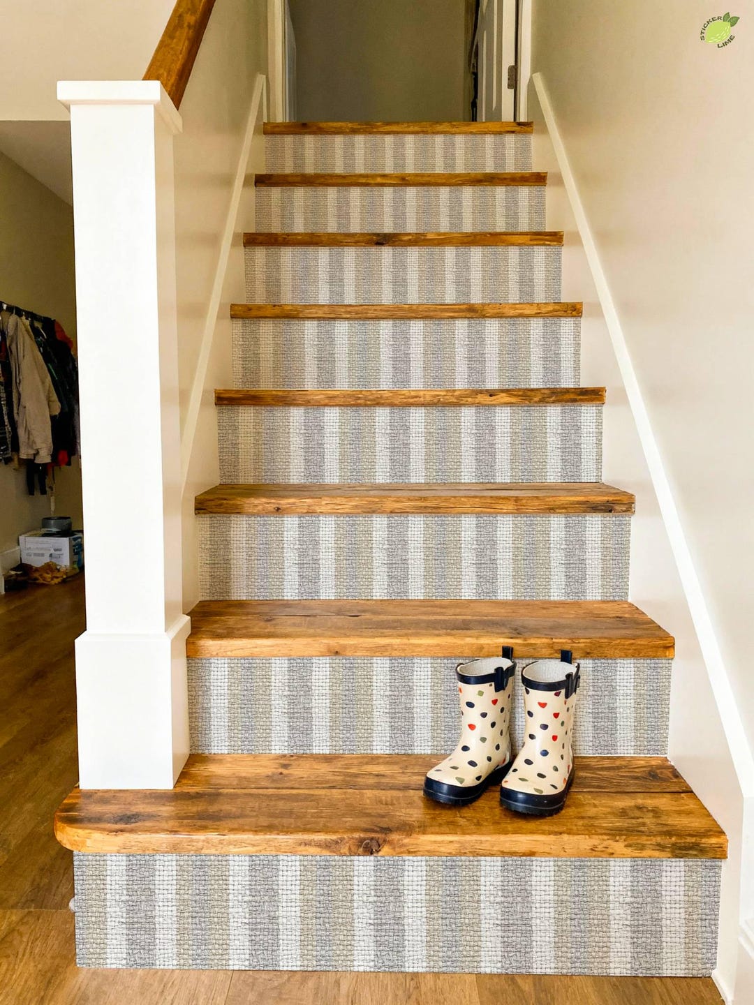 Soft Wool Textile Pattern, Stair Riser Stickers – Peel & Stick Vinyl ...