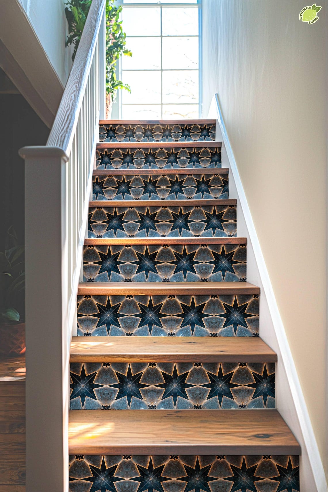 Boho Star Tile Pattern,stair Riser Stickers,peel and Stick Stair Riser ...