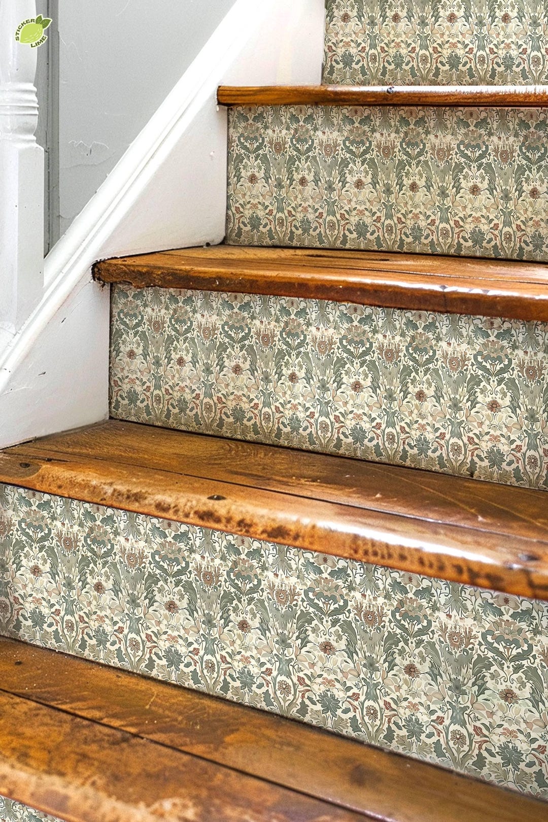 Neutral Floral Pattern, Peel & Stick Stair Riser,vinyl Strip Self ...