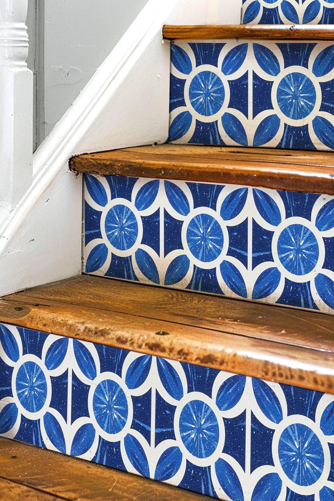 Scandi Cross Pattern,stair Riser Stickers,peel and Stick Stair Riser ...