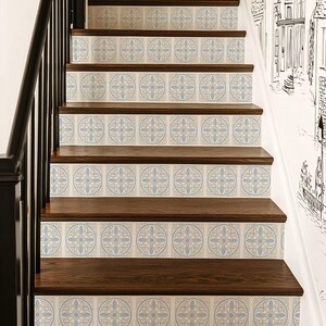 Chic Fleur Pattern,stair Riser Stickers,peel and Stick Stair Riser ...