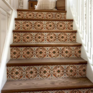 Moroccan Tile Pattern,stair Riser Stickers,peel and Stick Stair Riser ...