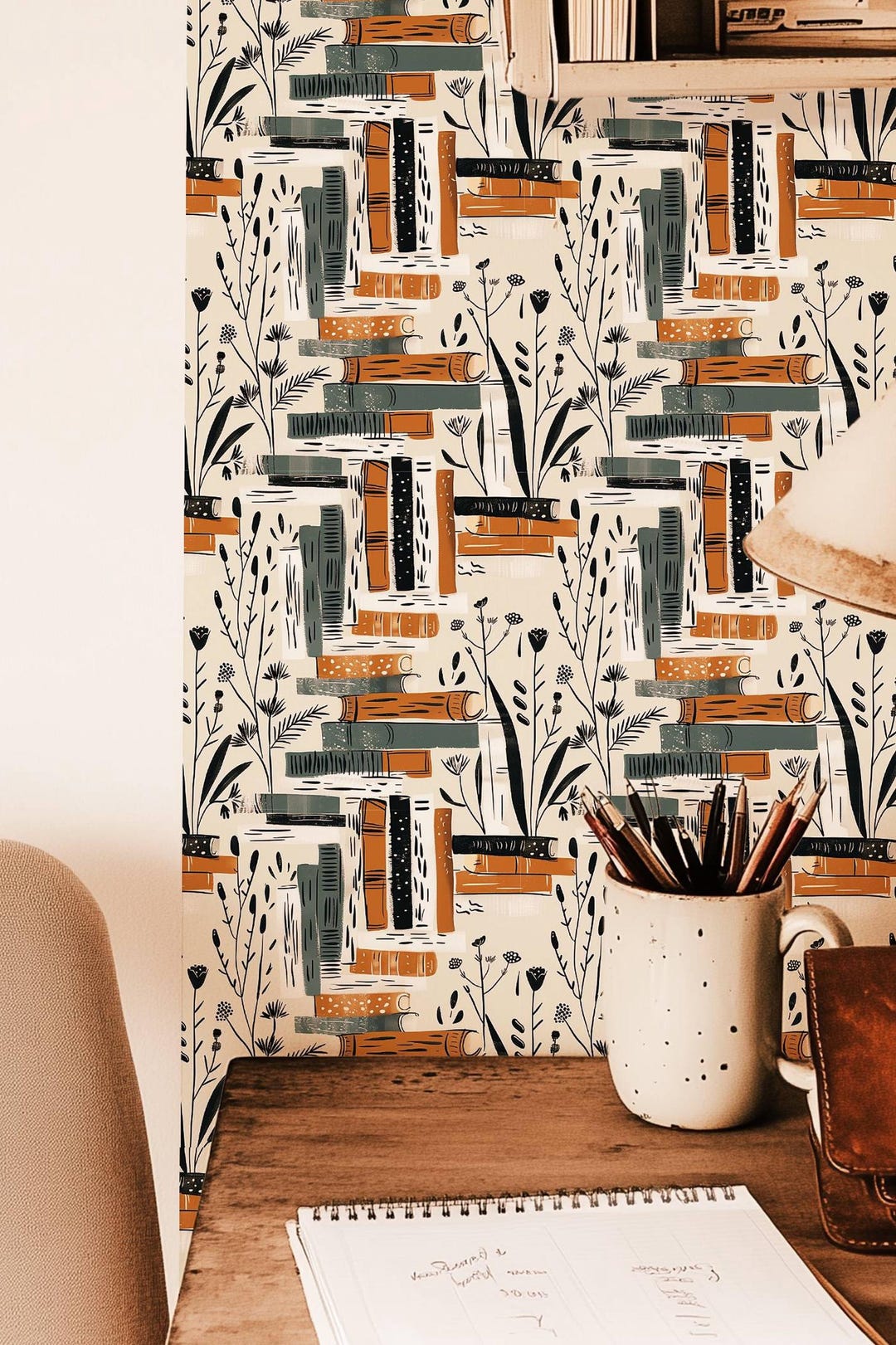 Bookish Patterns Peel & Stick Tile Sticker,kitchen Bathroom Backsplash ...