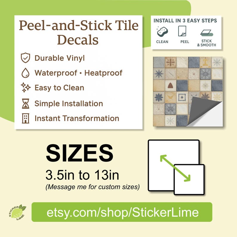 Rustic Earthy Stone Mosaic Pattern,peel & Stick Tile Sticker,kitchen ...