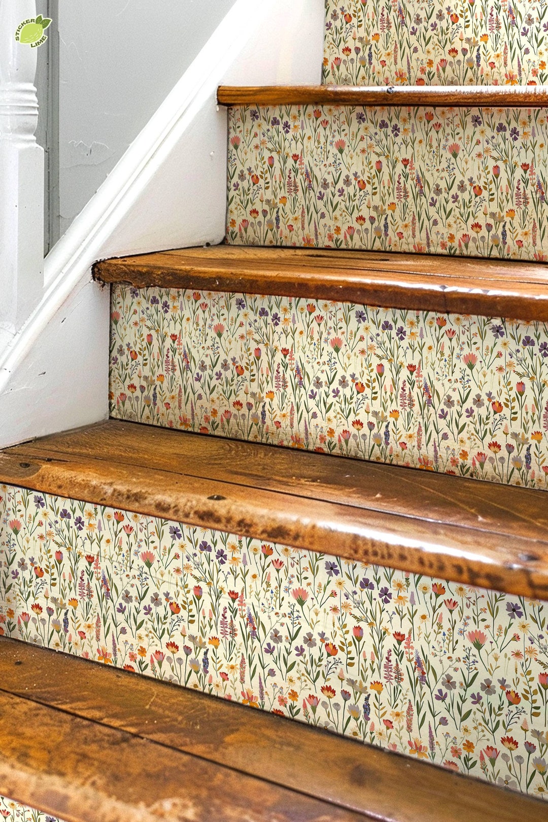 Wildflower Garden Pattern,stair Riser Stickers,peel and Stick Stair ...