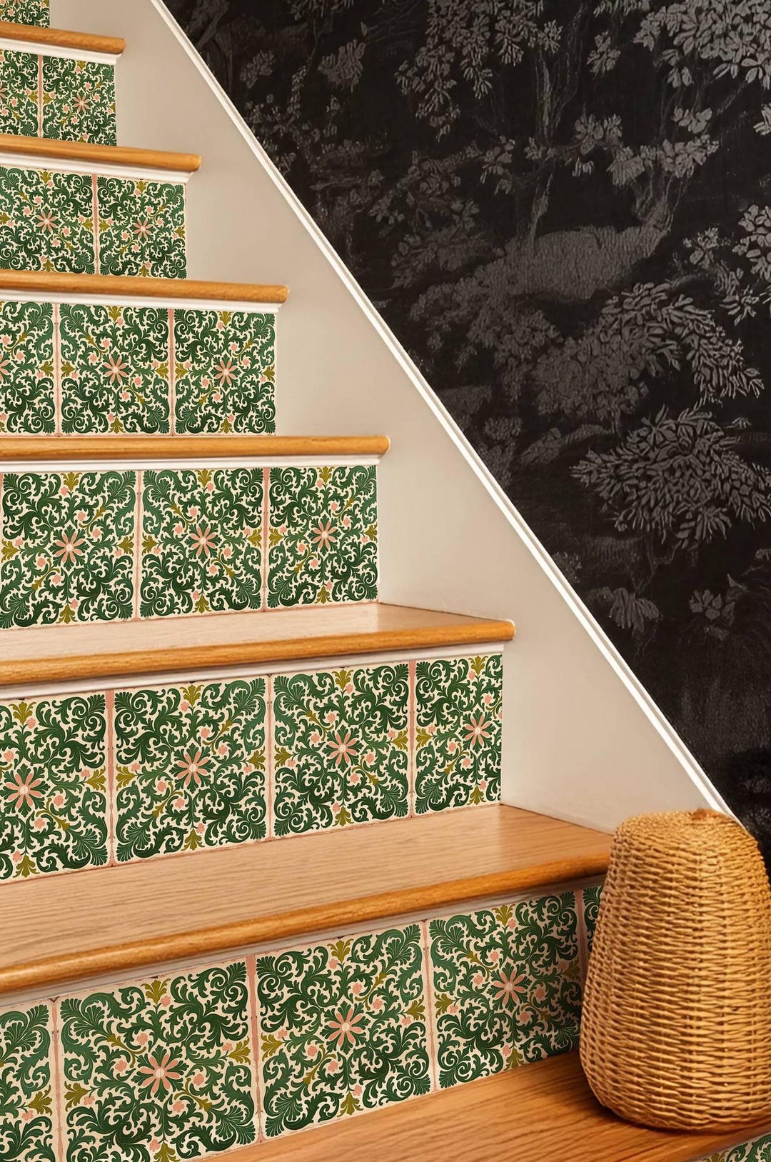 Rich Rococo Pattern,stair Riser Stickers,peel and Stick Stair Riser ...
