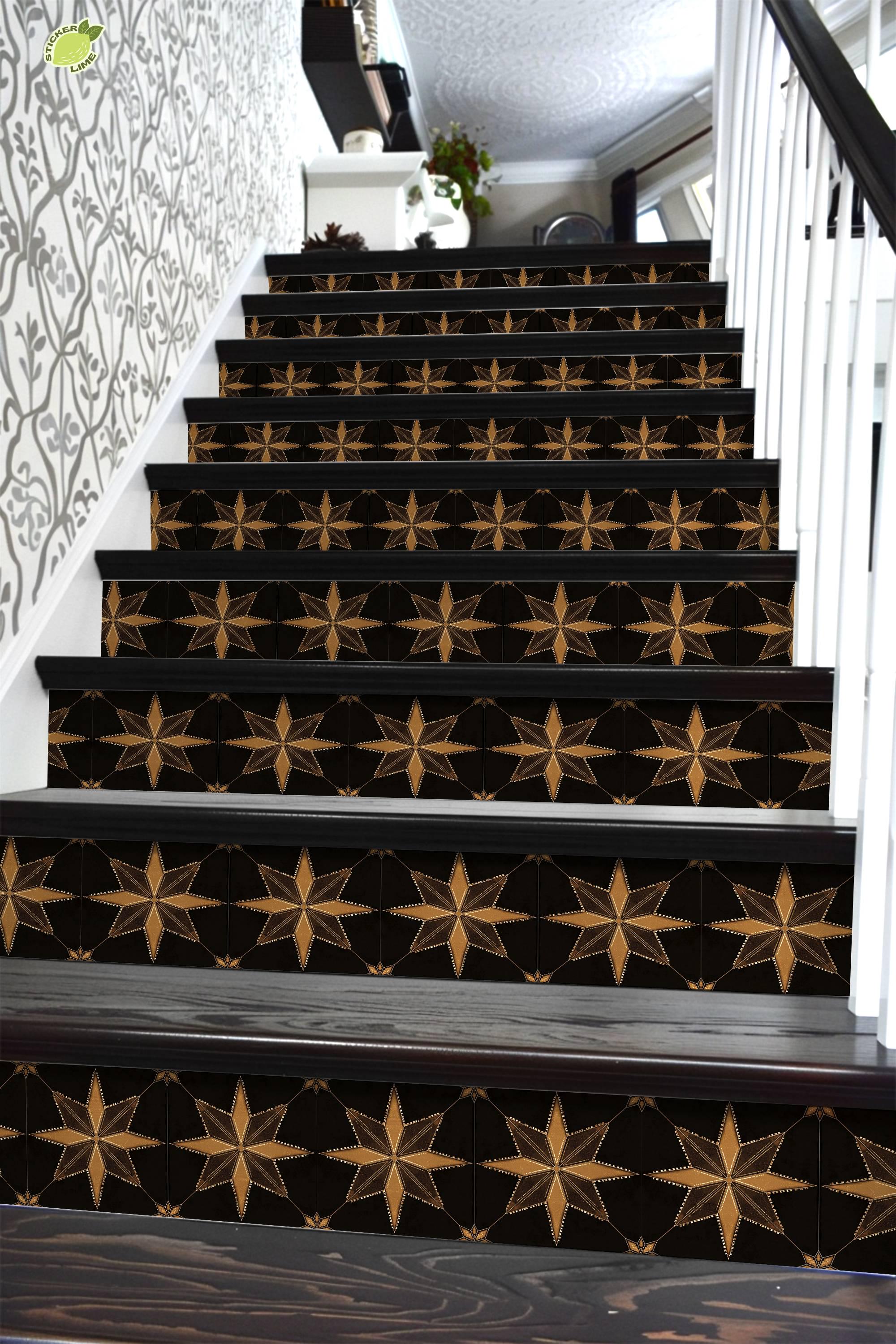 Boho Star Tile Pattern,stair Riser Stickers,peel and Stick Stair Riser ...