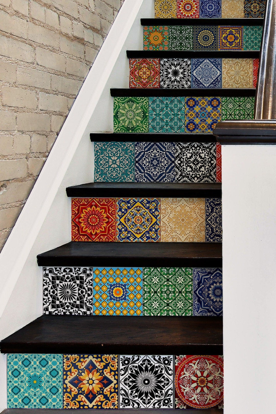 Mexican Talavera Tile Stair Riser Self Adhesive Vinyl Stickers,peel ...