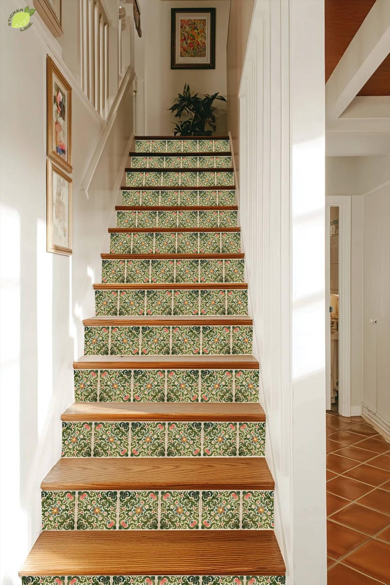 Rich Rococo Pattern,stair Riser Stickers,peel and Stick Stair Riser ...