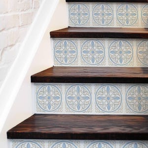 Chic Fleur Pattern,stair Riser Stickers,peel and Stick Stair Riser ...