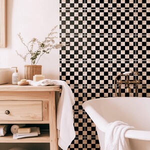 Checkerboard Tile Flooring Peel & Stick Tile Sticker,kitchen Bathroom ...