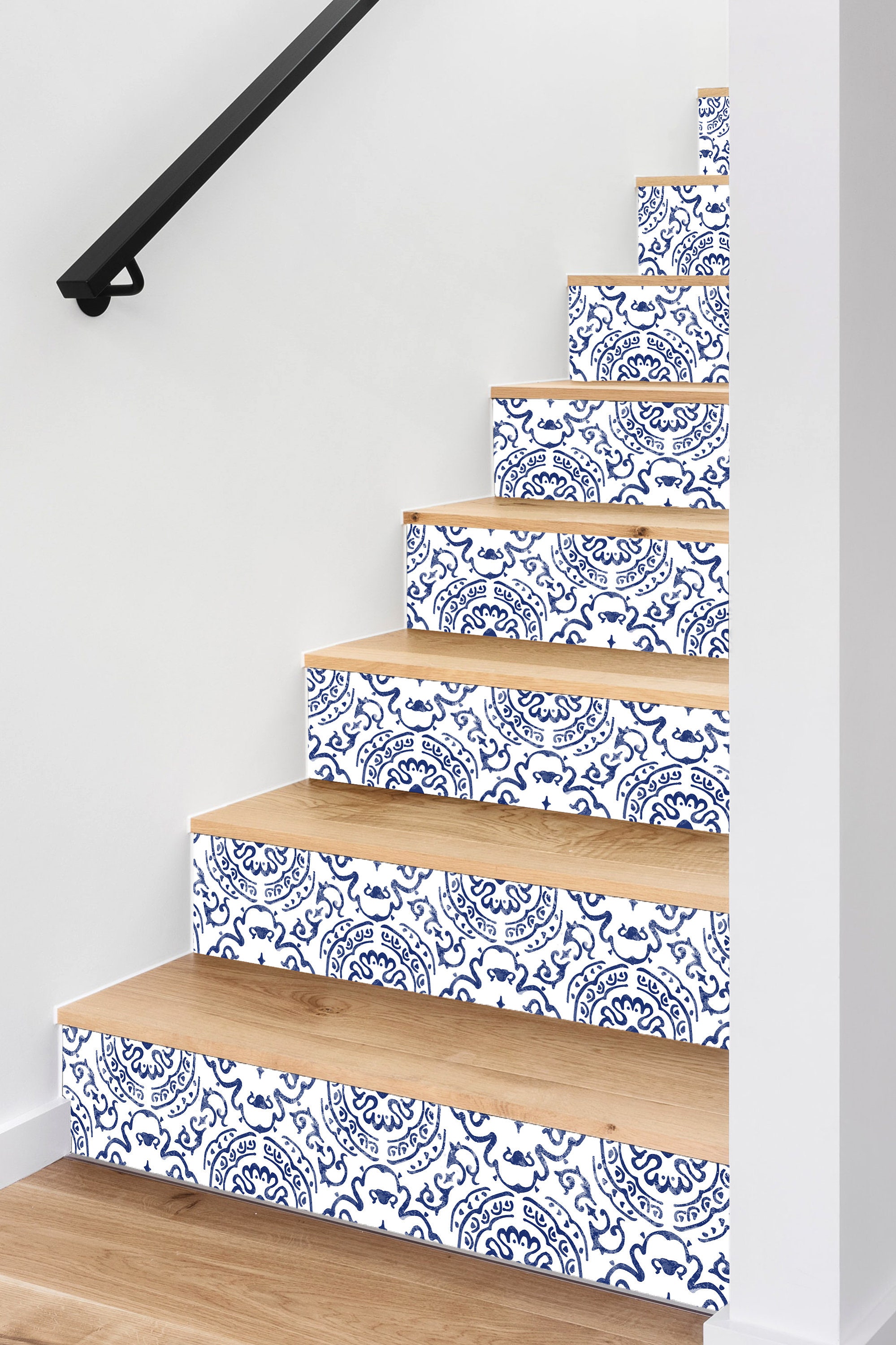 Amalfi Blue Stair Sticker Peel and Stick Stair Riser Vinyl - Etsy
