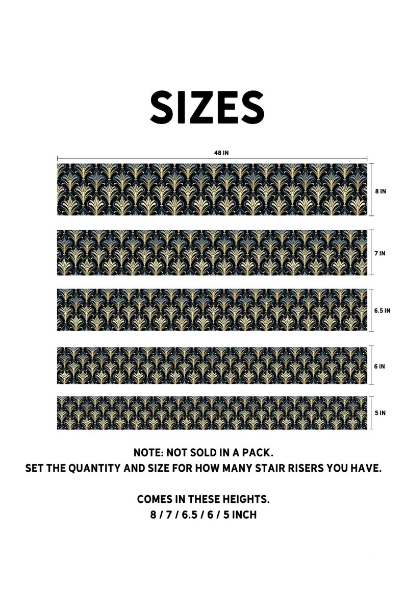 Art Deco Pattern,stair Riser Stickers,peel and Stick Stair Riser,vinyl ...