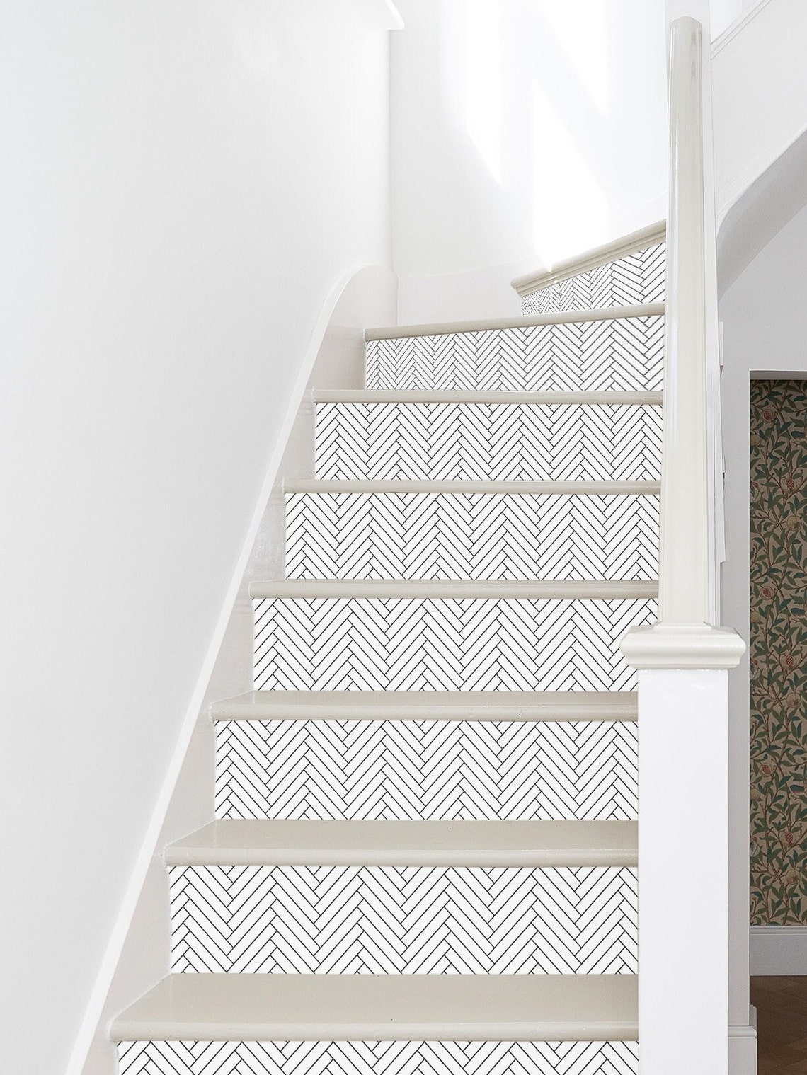 Herringbone Stair Sticker, Peel and Stick Stair Riser, Vinyl Strip Self ...