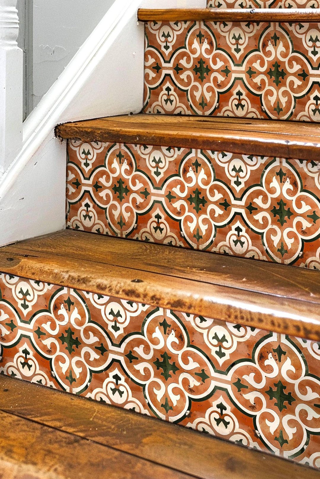 Moroccan Tile Pattern,stair Riser Stickers,peel and Stick Stair Riser ...