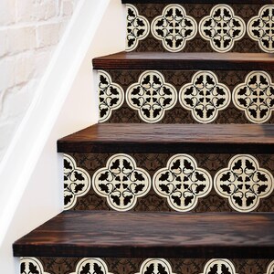 Moroccan Tile Pattern, Stair Riser Stickers, Peel and Stick Stair Riser ...