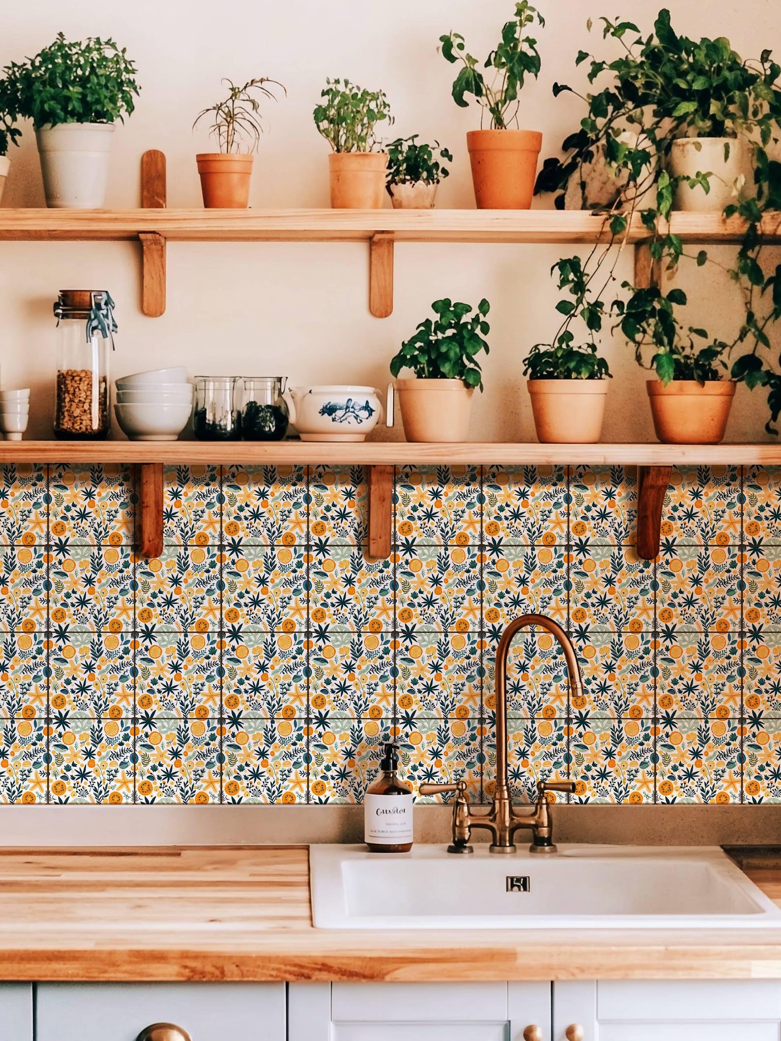 Amalfi Coastal Peel & Stick Tile Sticker,kitchen Bathroom Backsplash ...