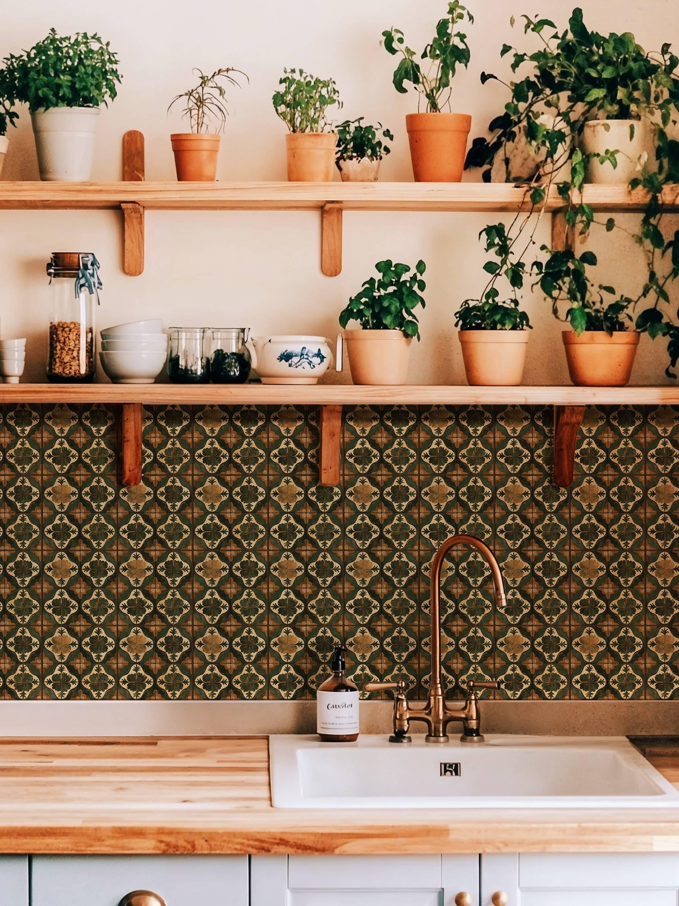 Medieval_tile Pattern,peel & Stick Tile Sticker,kitchen Bathroom ...