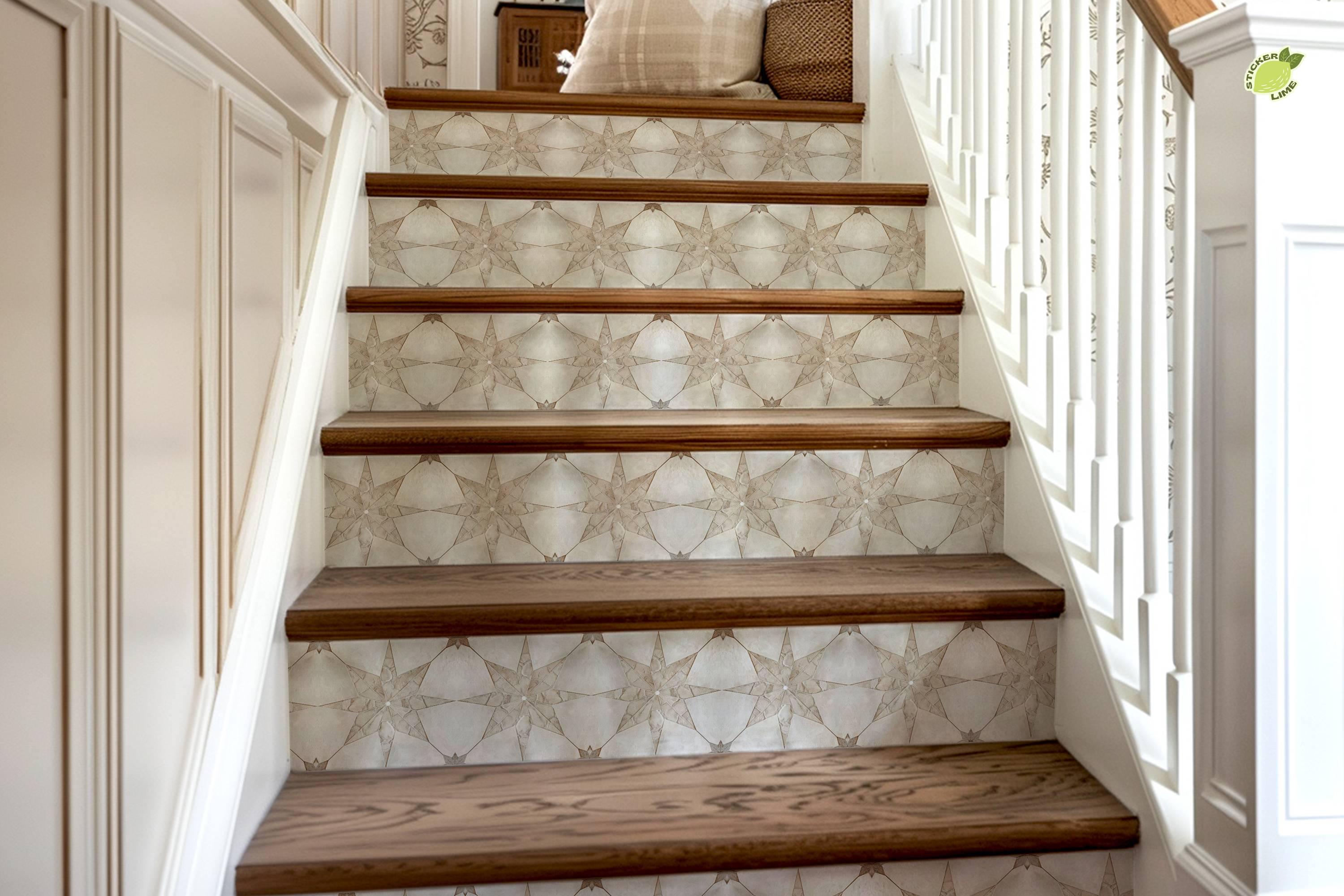 Boho Star Tile Pattern,stair Riser Stickers,peel and Stick Stair Riser ...
