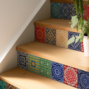 Mexican Talavera Tile Stair Riser Self Adhesive Vinyl Stickers,peel ...