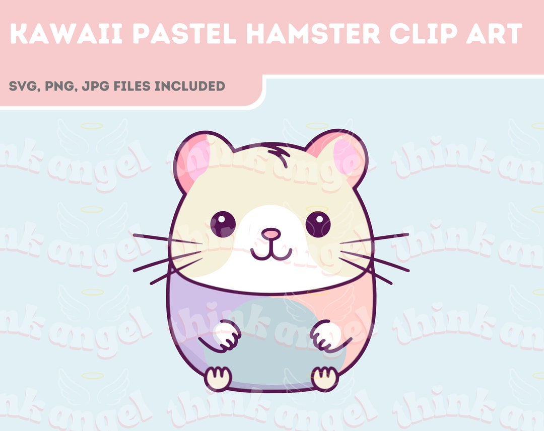 Kawaii Pastel Hamster Clip Art, Cute Hamster Vector, Kawaii Hamster ...