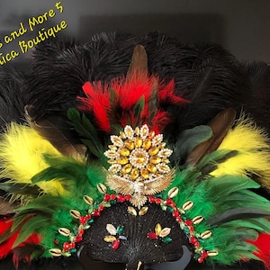 Oshun Ibu Ikole Fan With 5 Igun Feathers/abanico Para Oshun Ibu Ikole ...