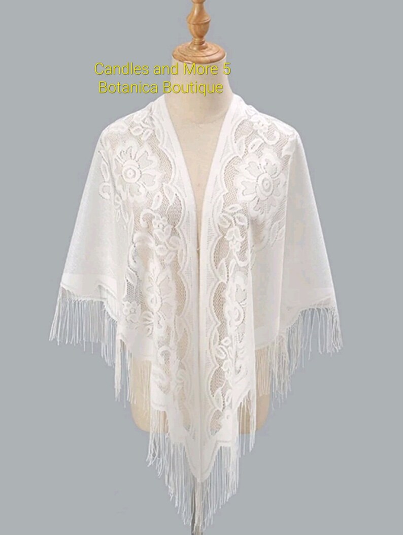Iyawo White Floral Pattern Shawl/chal De Encaje Blanco Para - Etsy