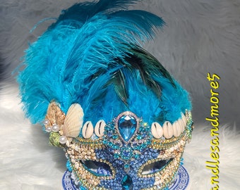 Yemaya or Olokun Inspired Mask With Goddess Yemaya Yemoja Orisha - Etsy